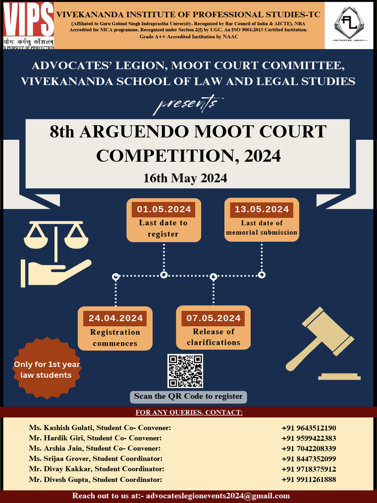 Flyer - 8th Arguendo Moot Court Competition 2024 | PDF