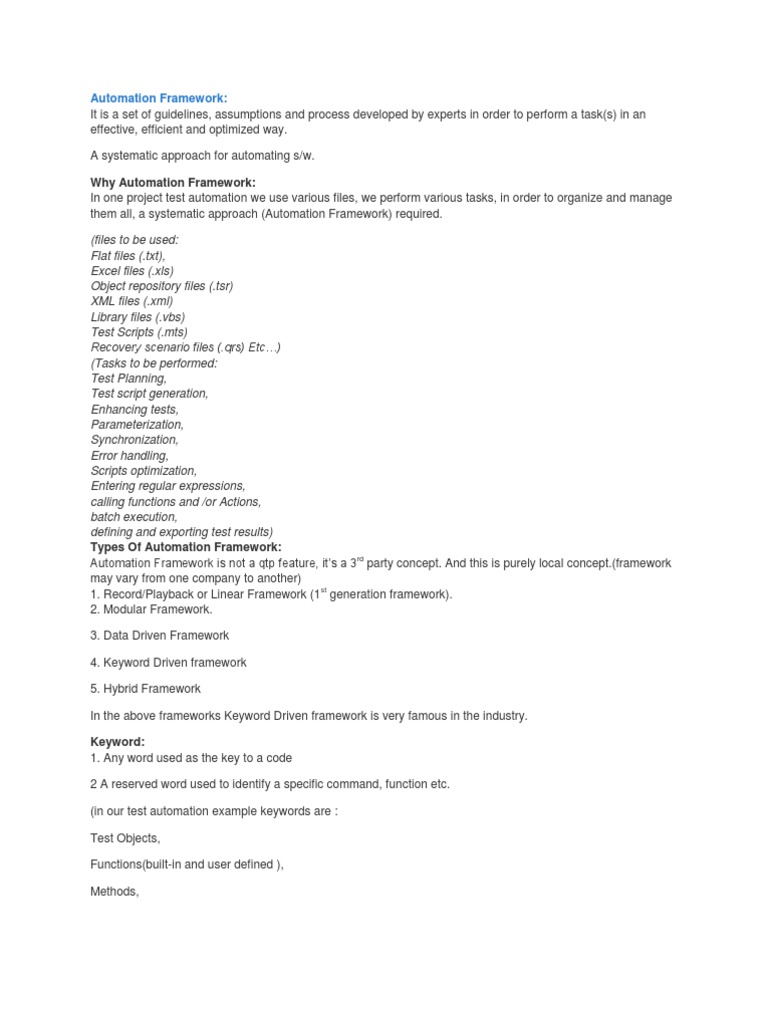 QTP Framework | PDF | Reserved Word | Computer File