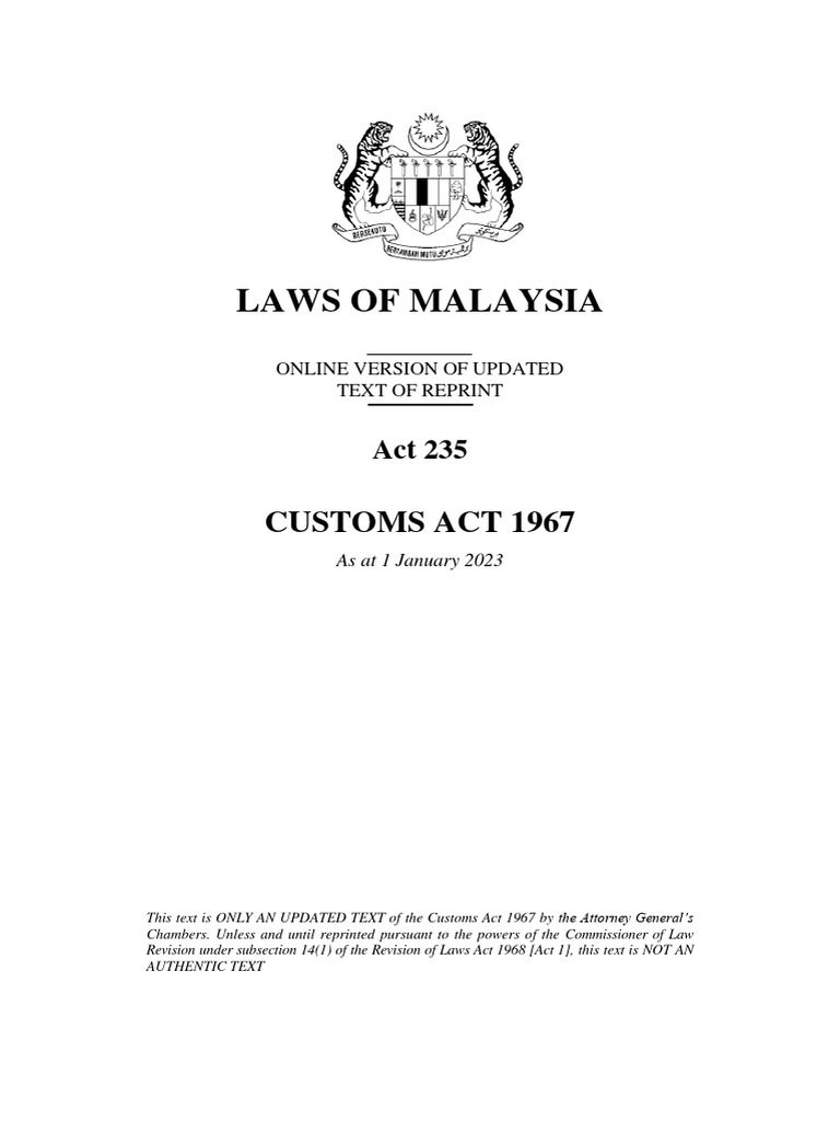 Updated Customs Act 2023 Overview | PDF | Customs | Search Warrant