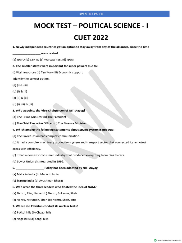 KW Mock Test - 1 | PDF