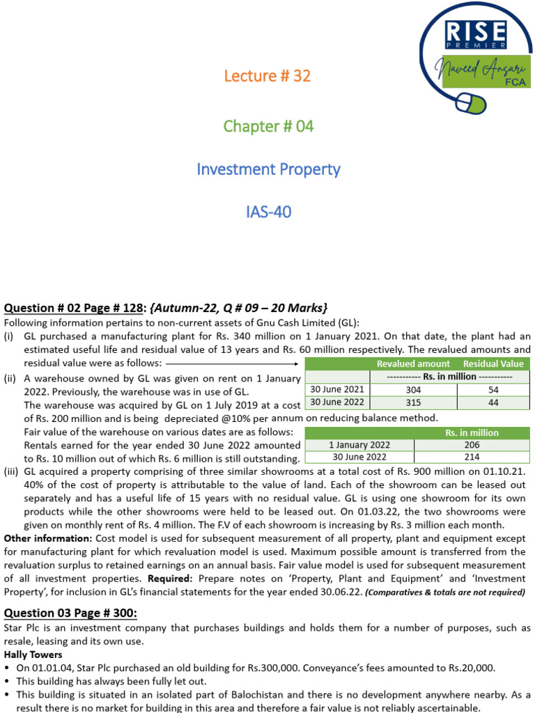 Lecture # 32 | PDF | Fair Value | Investing