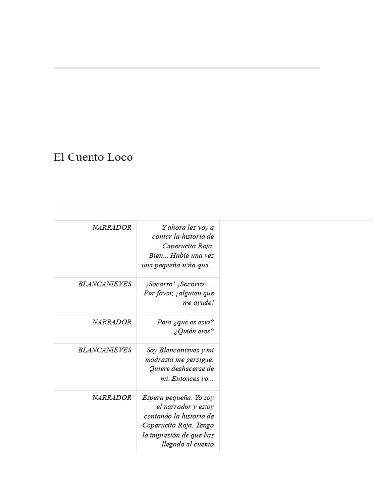 Un Cuento Loco | PDF | Caperucita Roja | Blanco como la nieve