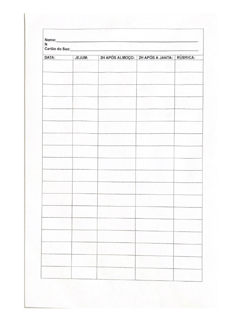 Ficha Controle Dextro | PDF