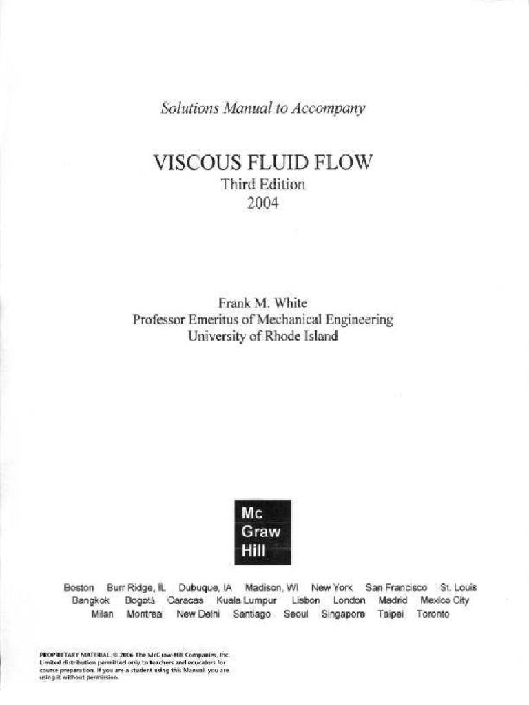 Solution Manual For Viscous Fluid Flow B-1-248 | PDF