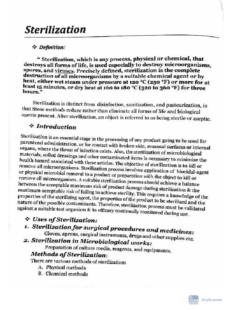 Sterilization | PDF