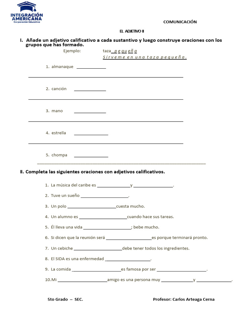 Adjetivo Practica | PDF