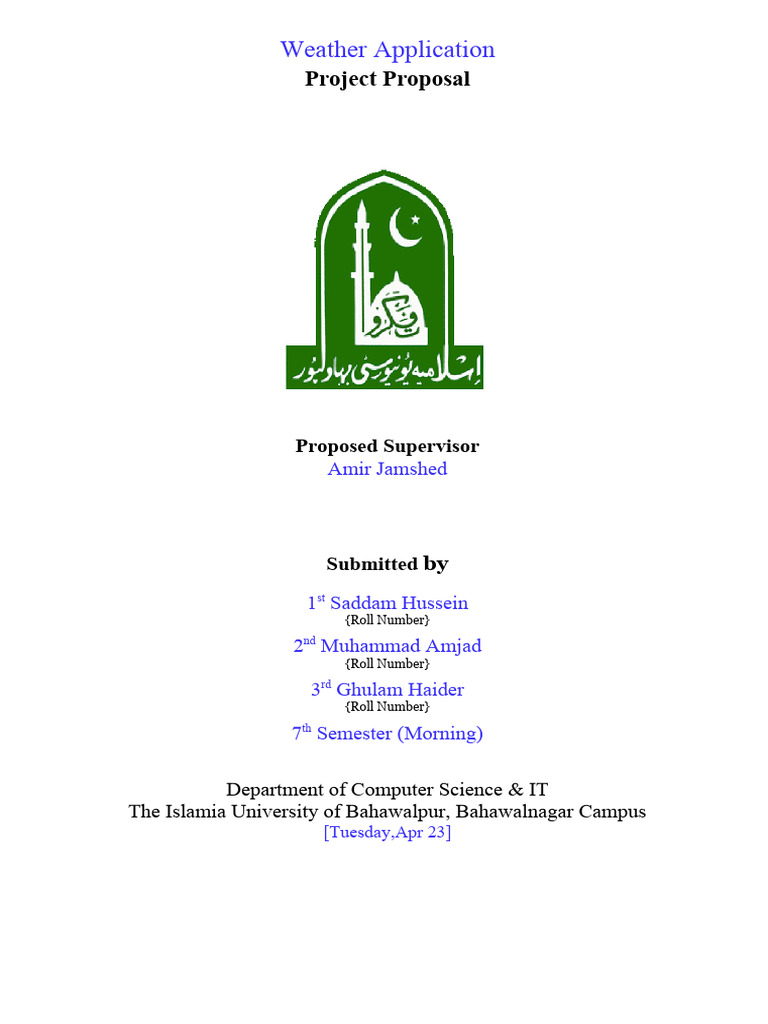 FYP Proposal Template | Download Free PDF | Application Software ...