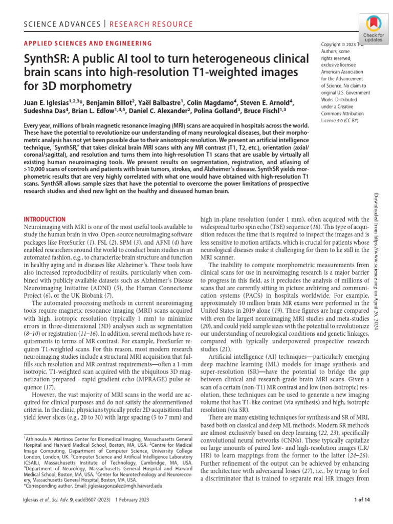 sciadv.add3607 | PDF | Magnetic Resonance Imaging | Neuroimaging