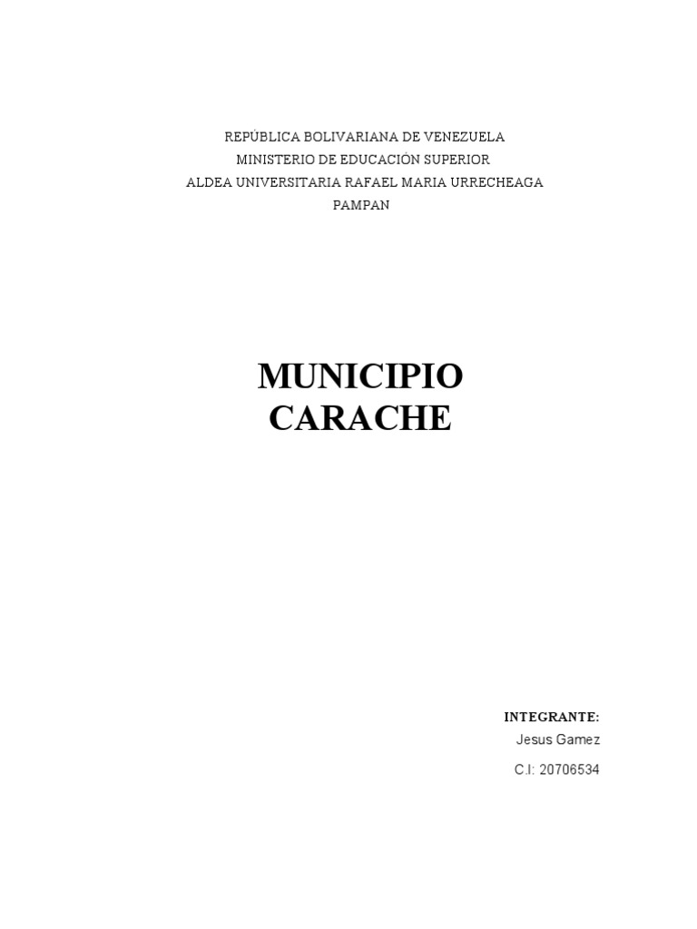 Municipio Carache Trujillo Venezuela | PDF | Venezuela | Jesús