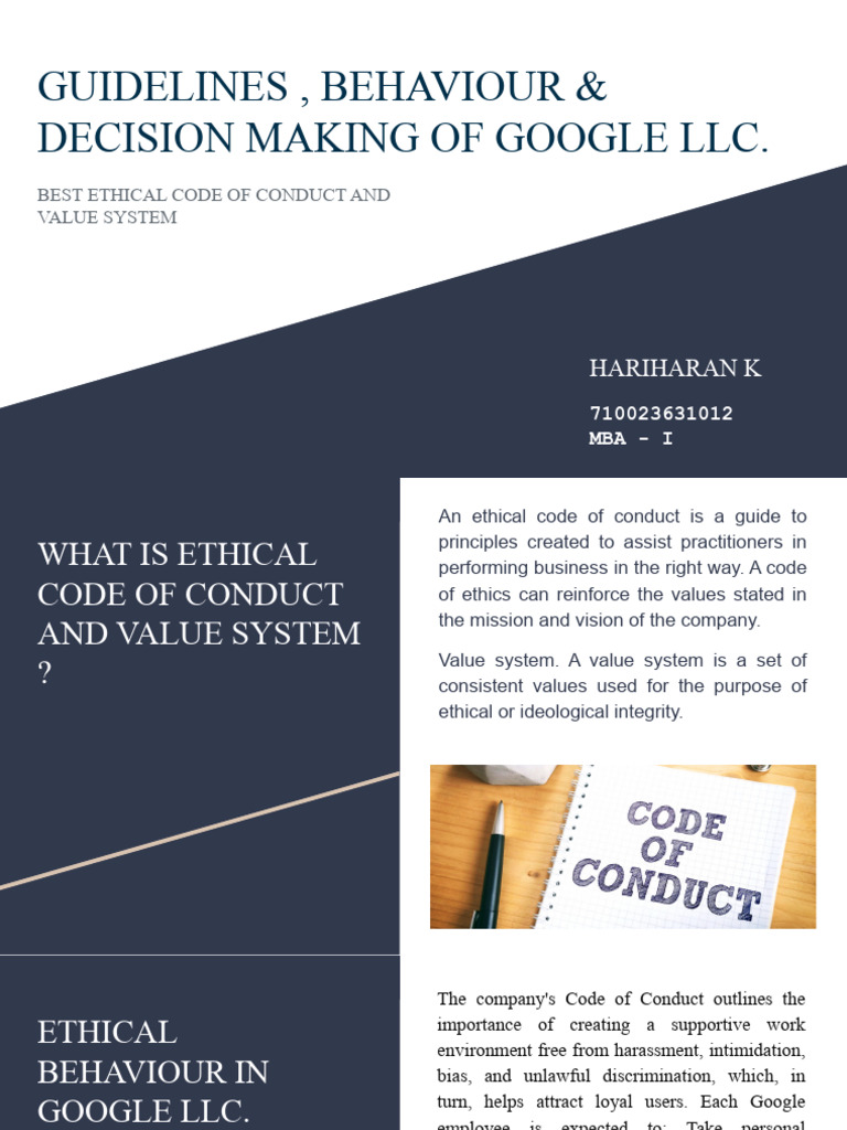 Guidelines, Behaviour & Decision Making of Google Llc. | Download Free ...