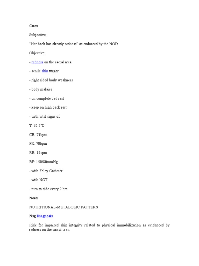 Cues | PDF | Medical Specialties | Clinical Medicine