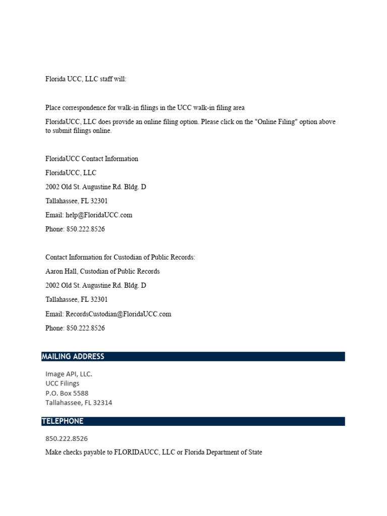 Florida UCC Filing Information | PDF