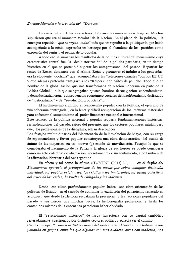 Manson y El Dorrego | PDF | America latina | Historiografía