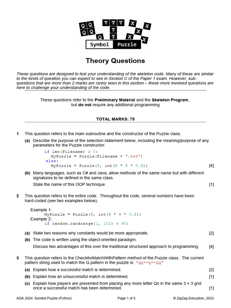 Py03b TheoryQuestions NonWriteOn | PDF | Constructor (Object Oriented ...