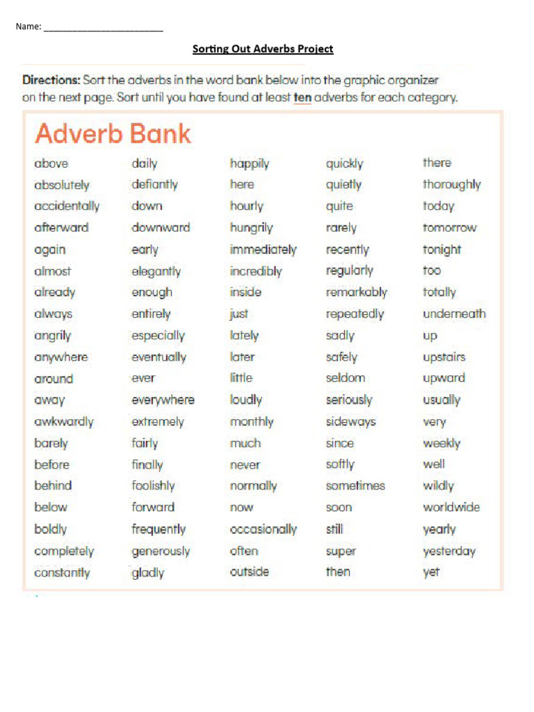 Adverb project | PDF