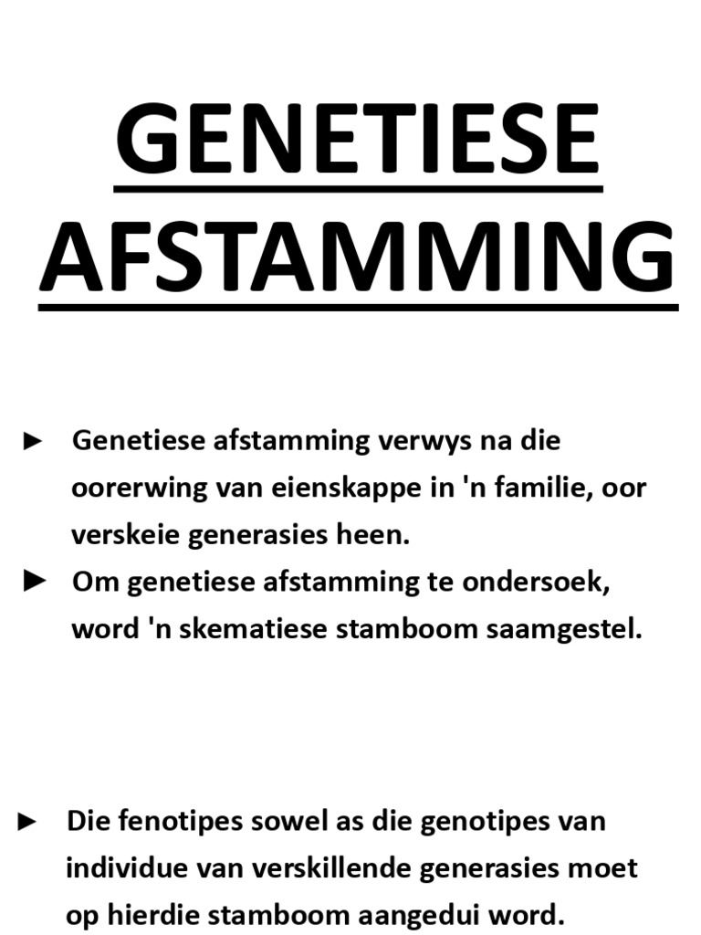 Les 37 Genetiese Afstamming | PDF
