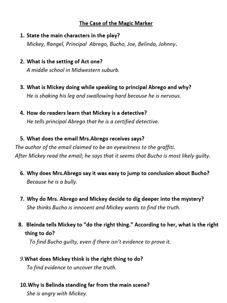 The Case of the Magic Marker | PDF