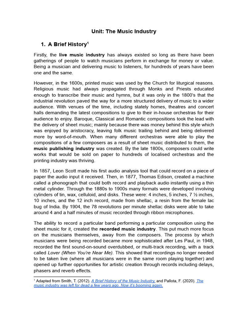 Evolution of the Music Industry | PDF | Royalty Payment | Music Industry