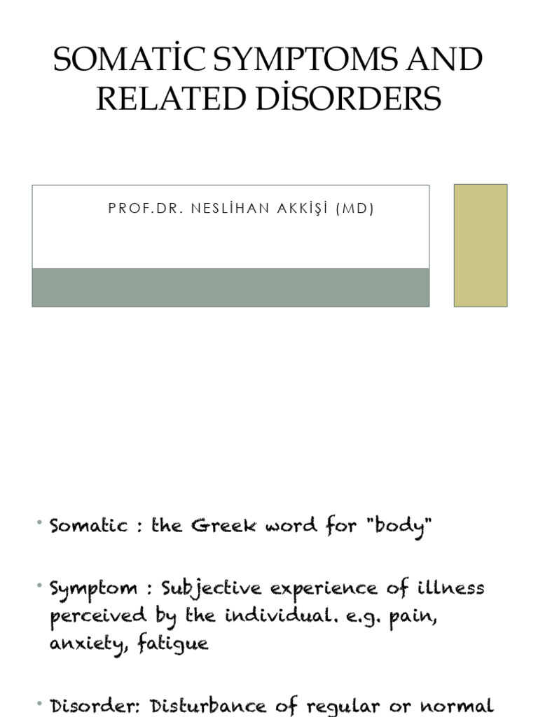 11-Somatic Symptoms and Releated Disorder | PDF | Anxiety Disorder ...