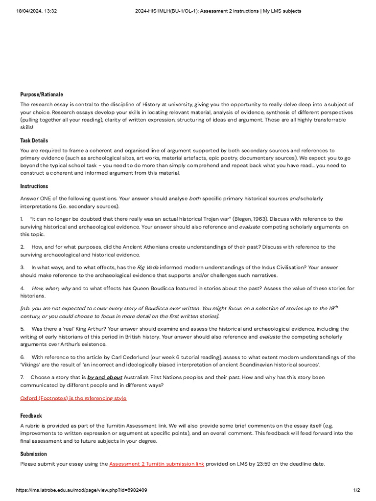 2024-HIS1MLH (BU-1 - OL-1) - Assessment 2 Instructions - My LMS ...