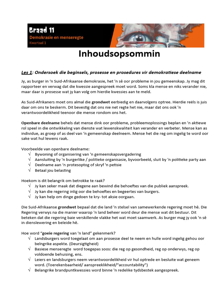 Demokrasie en Menseregte | PDF