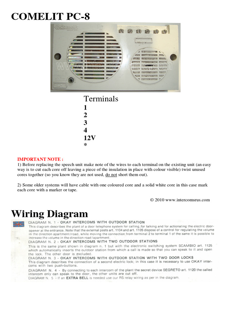 Comelit PC-8 Speech Amplifier | PDF