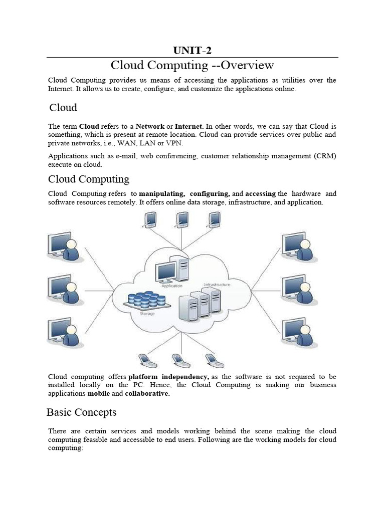 Cloud Computing Overview-Unit-2 | PDF | Cloud Computing | Platform As A Service