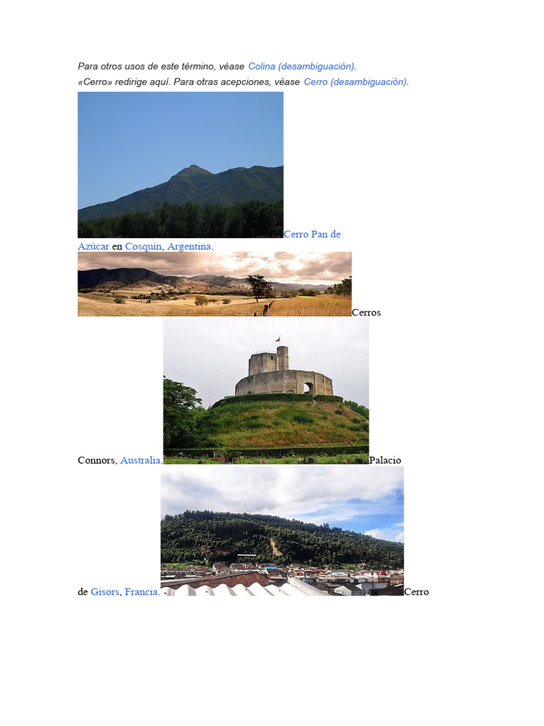 Geografía y Significado de los Cerros | PDF | Geomorfología | Ciencias ...