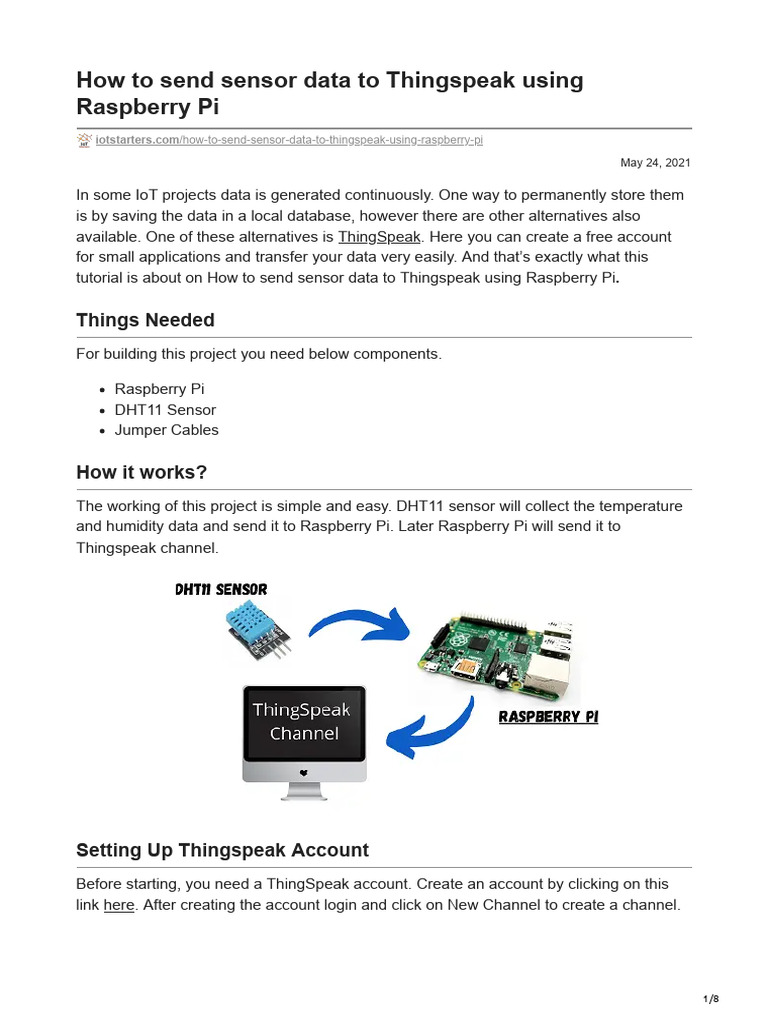 How To Send Sensor Data To Thingspeak Using Raspberry Pi | PDF ... How To Send Sensor Data To Thingspeak Using Raspberry Pi | PDF ...