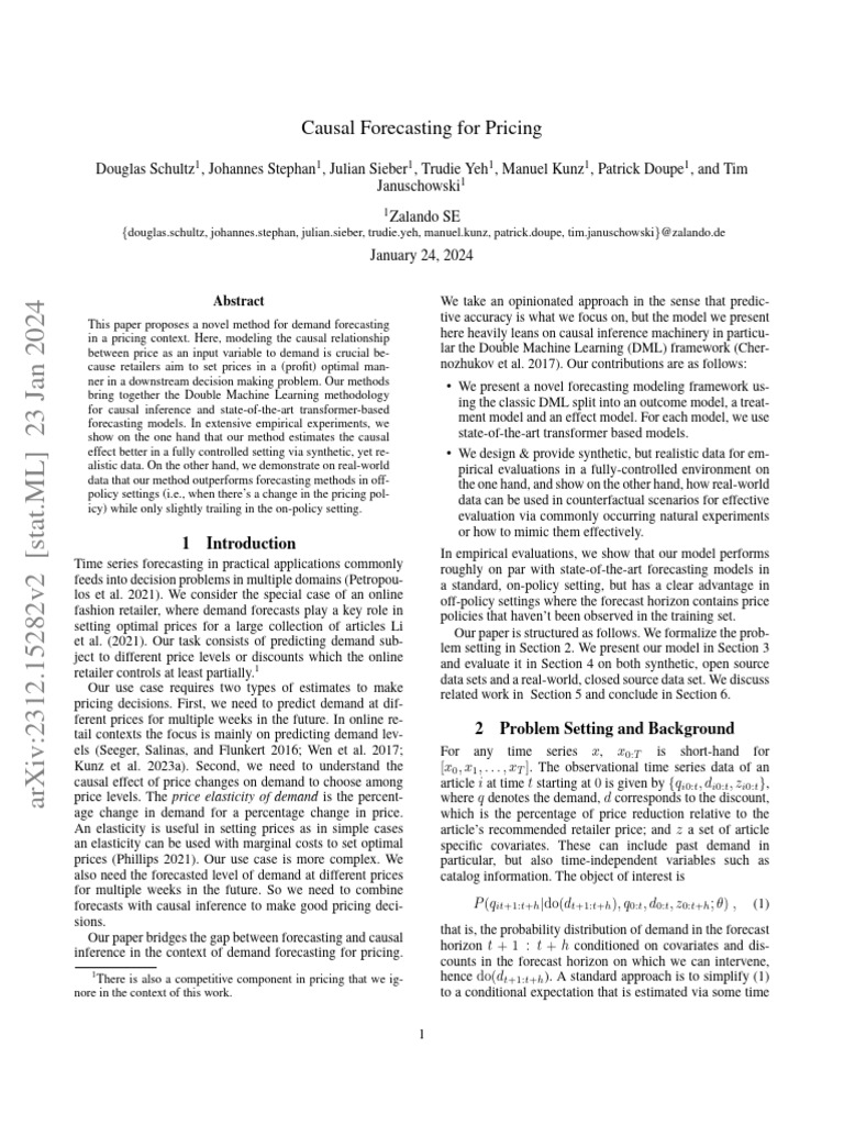 Causal Forecasting For Pricing | PDF | Forecasting | Demand