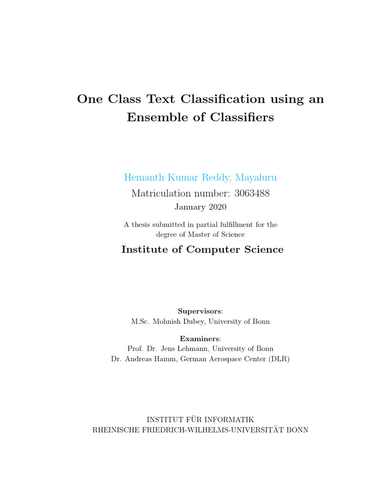 One Class Text Classification Using An Ensemble of Classifiers | PDF | Support Vector Machine ...
