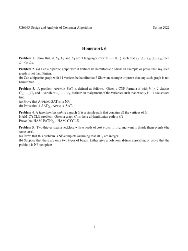 Algorithm Theory Homework | PDF