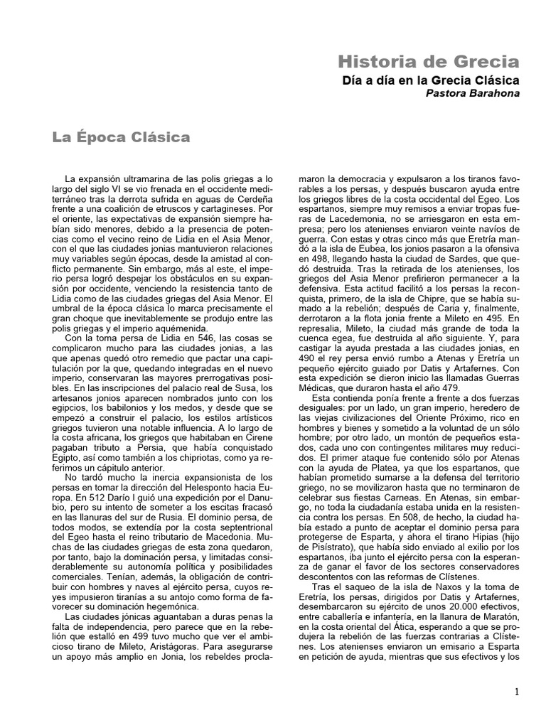 Epoca Clasica | PDF | Esparta | Antigua Grecia