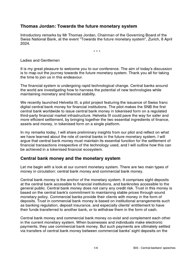 Thomas Jordan-Towards The Future Monetary System | PDF | Money ...