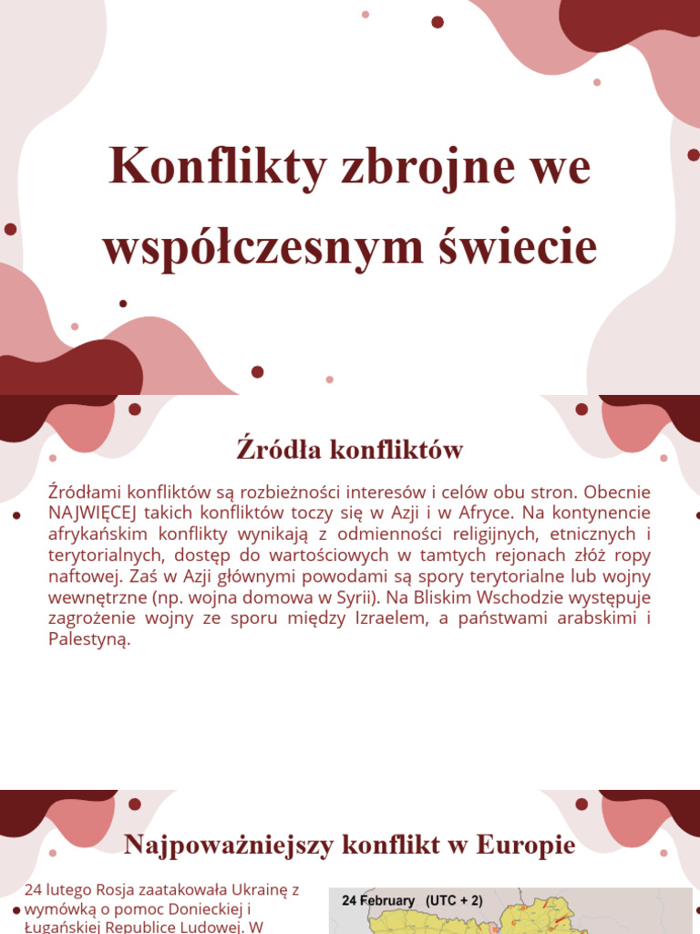 Konflikty Zbrojne We Współczesnym Świecie | PDF