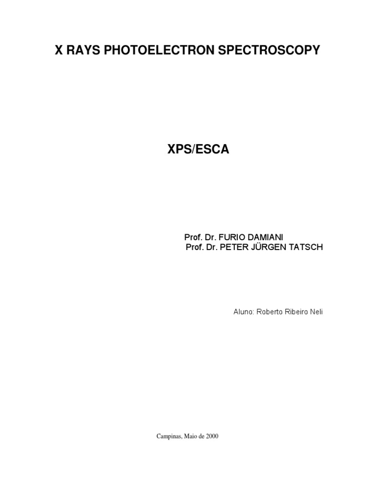 XPS Esca | PDF | Espectroscopia de fotoelétrons excitados por raios-x ...