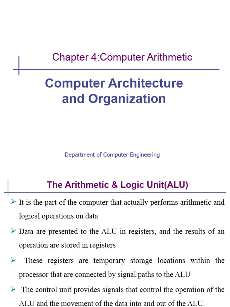 Chapter 04 Computer Arithmetic | PDF | Division (Mathematics) | Multiplication