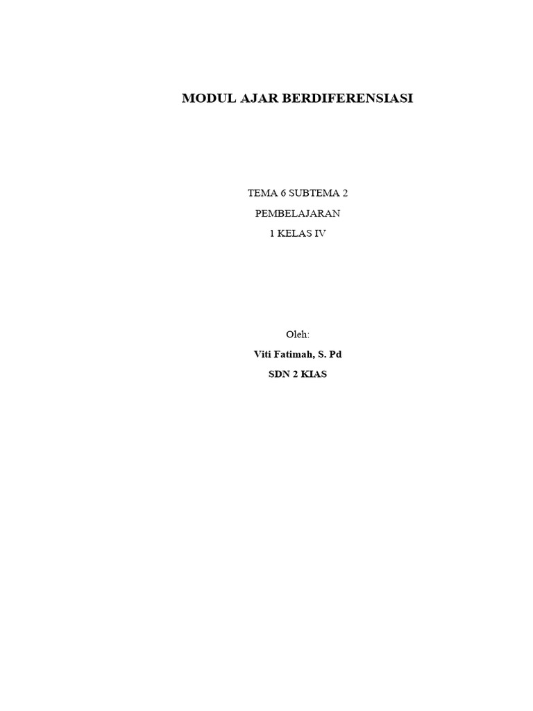 Modul Ajar Kelas 4 Sd Pdf