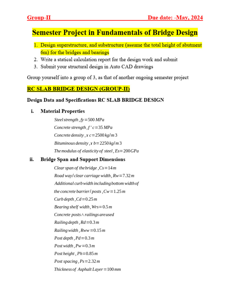 Group-II-Semester Project in Fundamentals of Bridge Design | PDF ...