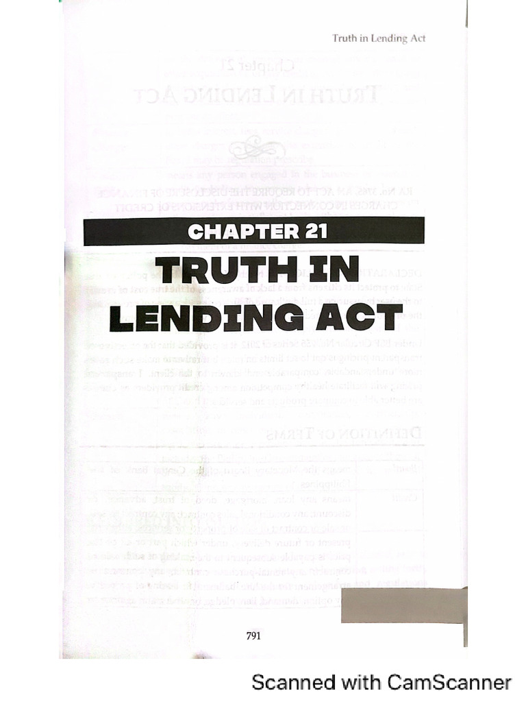 Truth in Lending Act | PDF