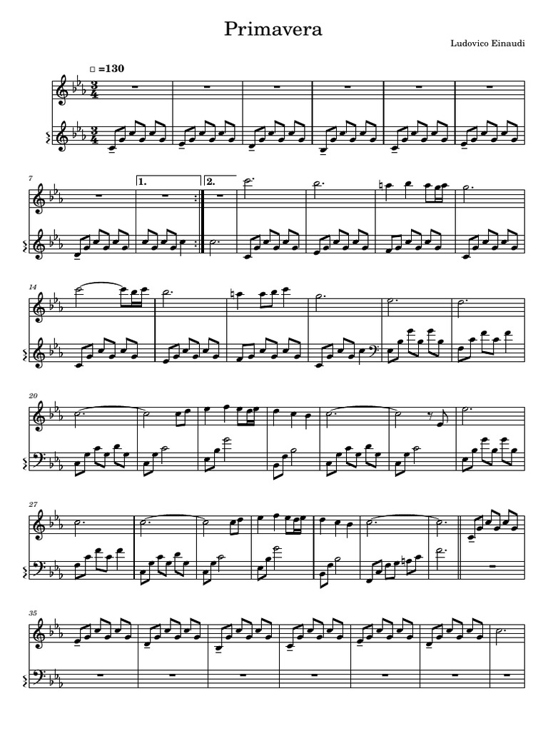 Primavera Sheet Music by Einaudi | PDF