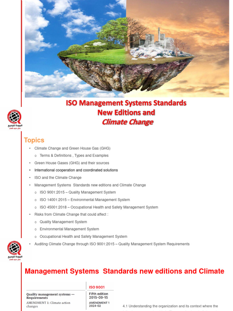 ISO Management Systems Standards and Climate Change | PDF