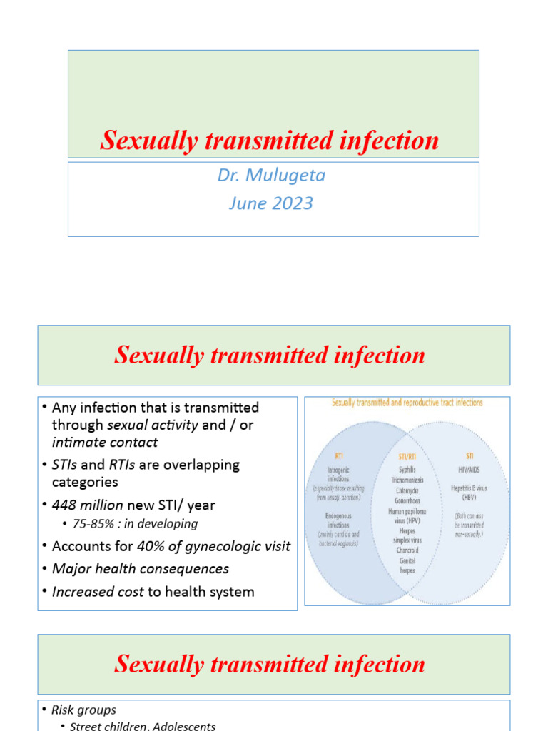 Sexually Transmitted Infection: Dr. Mulugeta June 2023 | PDF | Sexually ...
