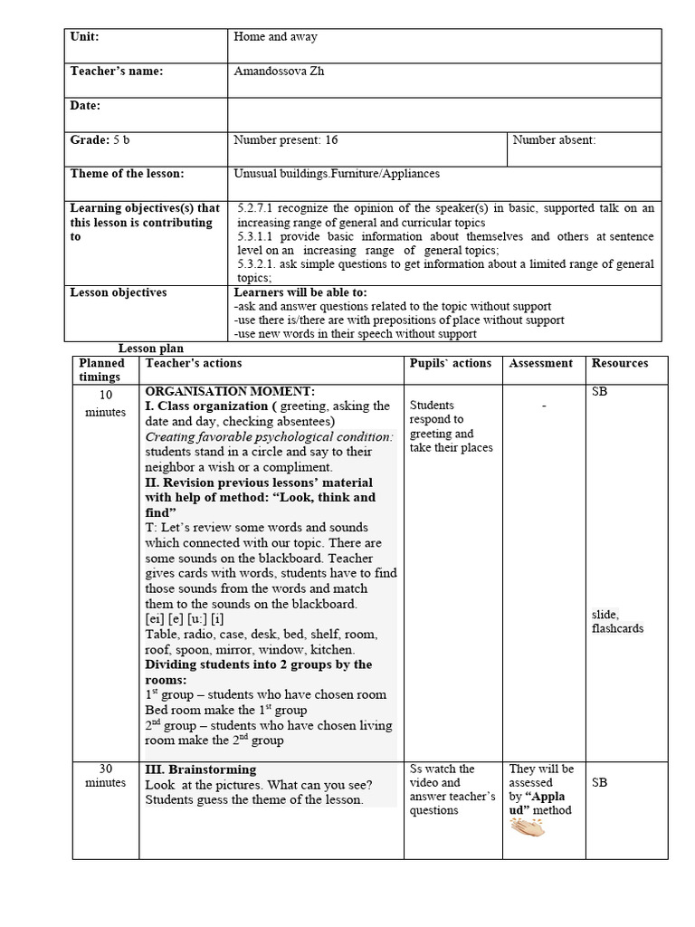 Unusual Buildings Lesson Plan for 5th Grade | PDF | Noun | Lesson Plan