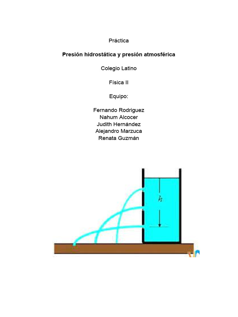 Practica de Fisica - Presion Hidrostatica y Presión Atmosferica | PDF ...