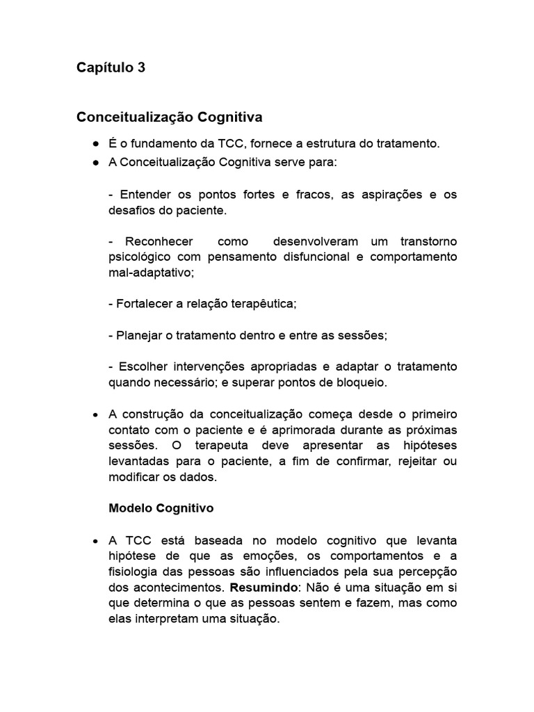 Capitulo 3 Livro Judith Beck | Download grátis PDF | Pensamento ...