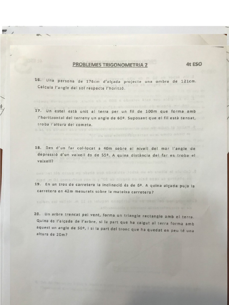 Problemes Trigonometria | PDF