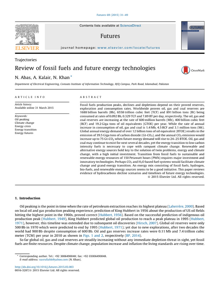 Review of Fossil Fuels and Future Energy Technologies | PDF | Renewable Energy | Fuels