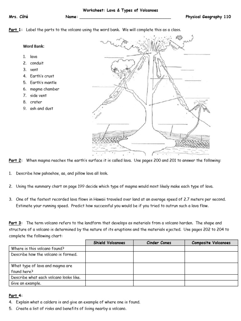 Word Bank | PDF | Volcano | Lava
