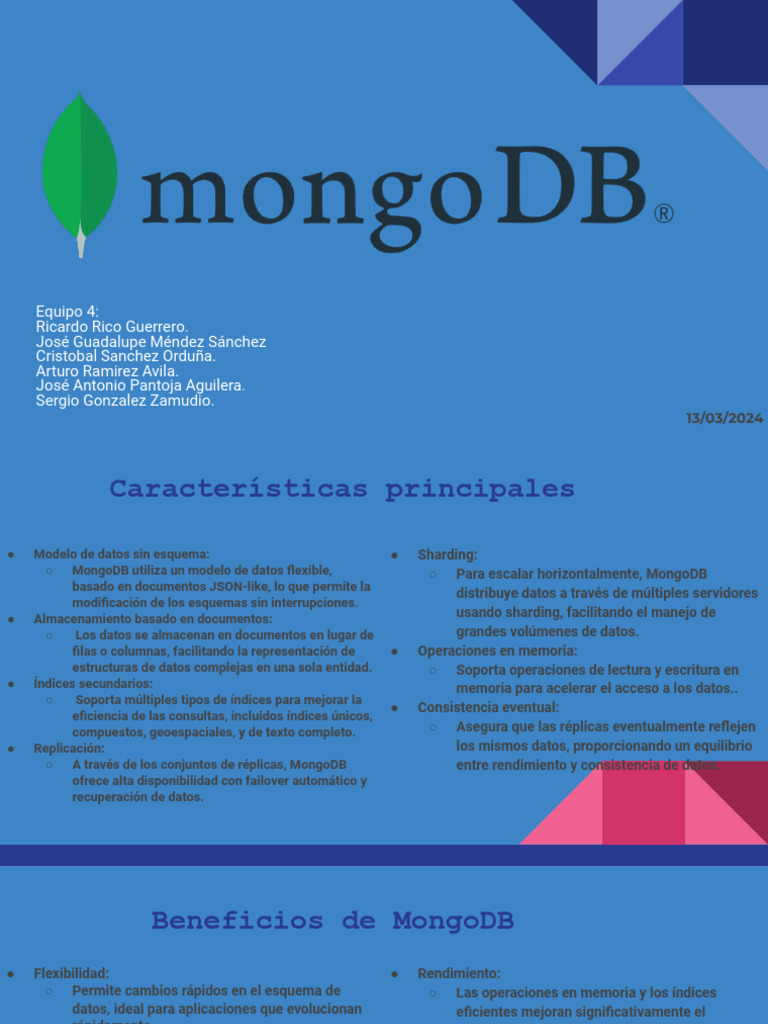Características y Beneficios de MongoDB | PDF | Mongo Db | Escalabilidad